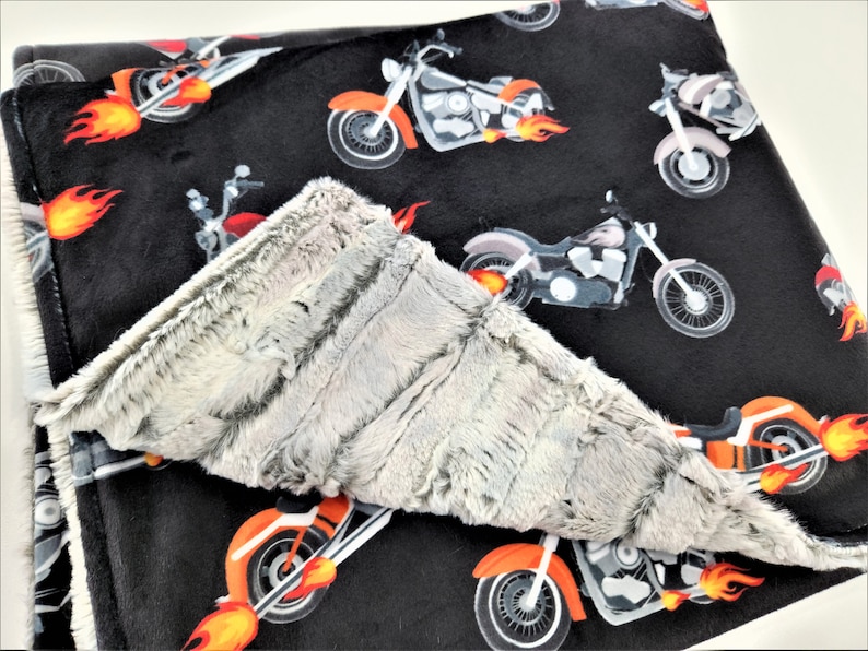 Personalized Motorcycle Minky Baby Blanket - Etsy