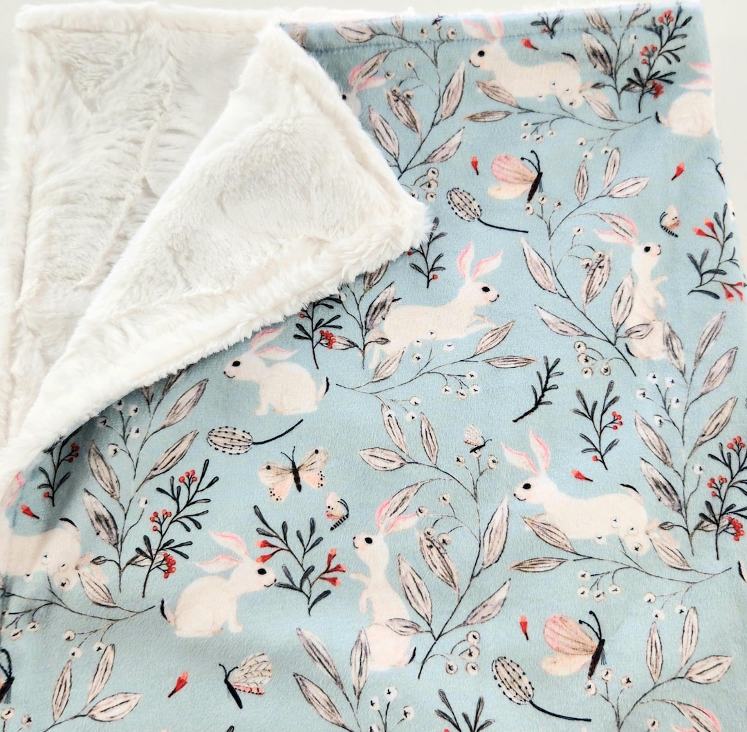 Personalized Bunny Rabbit Minky Baby Blanket - Etsy