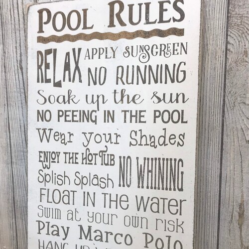 Set of 9 Wooden Pool Signs multiple Sizes Available 7 X 8 or | Etsy