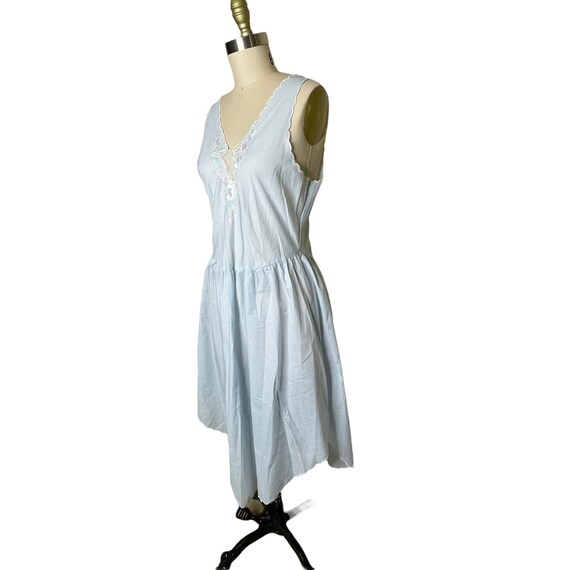Vintage Kelly Reed Powder Blue Embroidered Nightgown,… - Gem