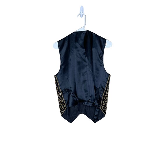 Halsey Collection Black Gold Beaded Greek Key Vest, S… - Gem