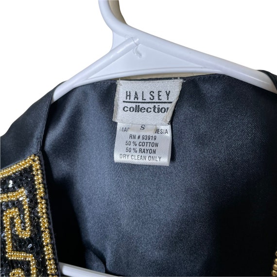 Halsey Collection Black Gold Beaded Greek Key Vest, S… - Gem