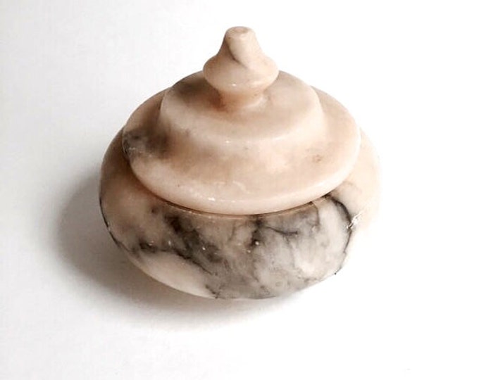 Vintage Italian Marble Alabaster Jar / Container With Lid - Etsy