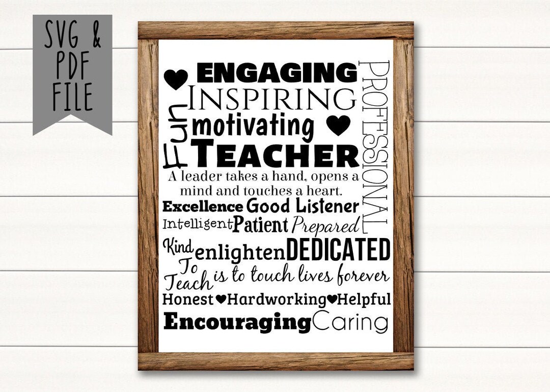 Teacher Subway Art SVG: Printable Classroom Decor (digital Download) - Etsy