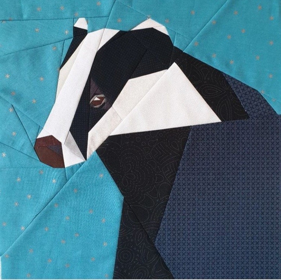European Badger Foundation Paper Pieced Pattern, FPP, Quilt Block ...