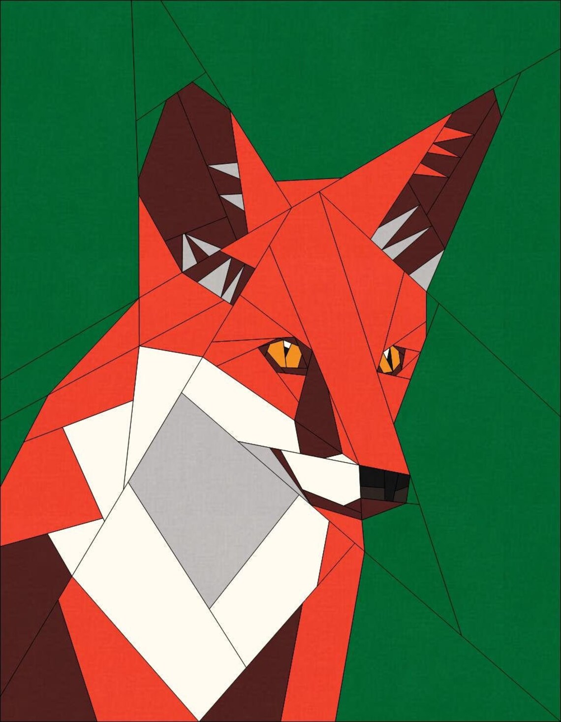 The Fox Foundation Paper Piecing Pattern, FPP Quilt Block. - Etsy