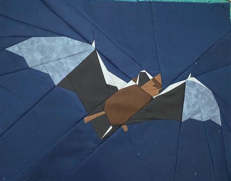 Pipistrelle Bat Foundation Paper Piecing Pattern, Quilting FPP Block ...