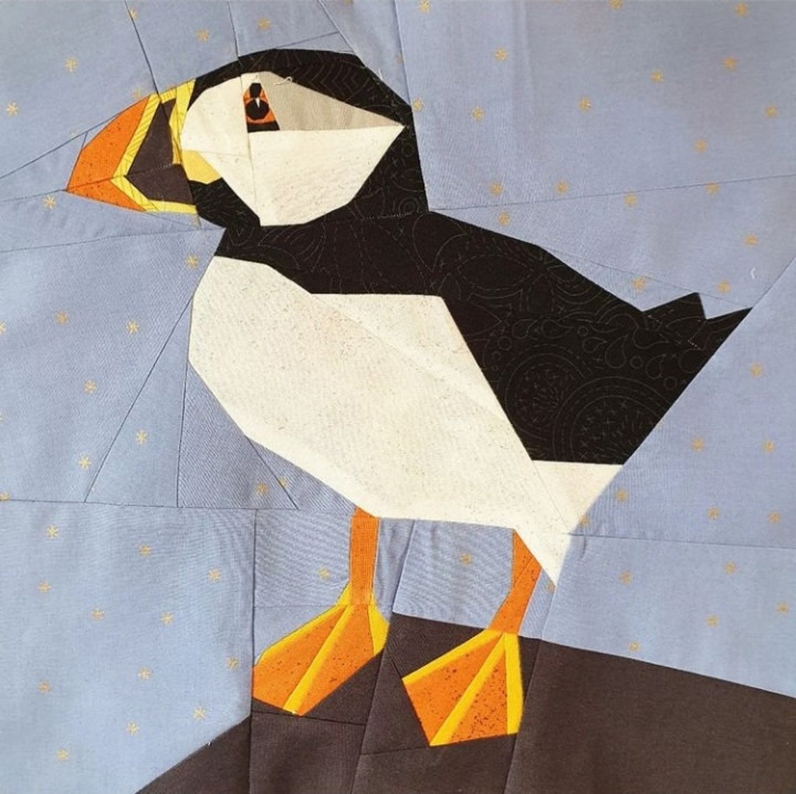 Puffin FPP Quilt Pattern, Foundation Paper Piecing Pattern, Sea Parrot ...