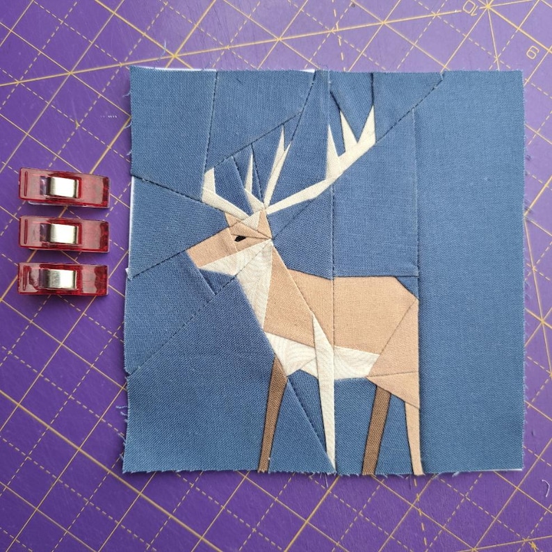 Reindeer FPP Quilt Block Pattern: Animalia Collection (digital Download ...