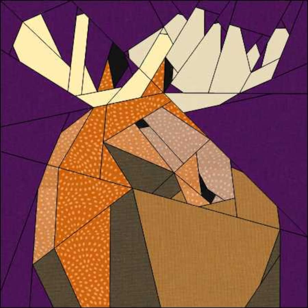 Moose FPP Quilt Block, Foundation Paper Piecing Sewing Pattern - Etsy