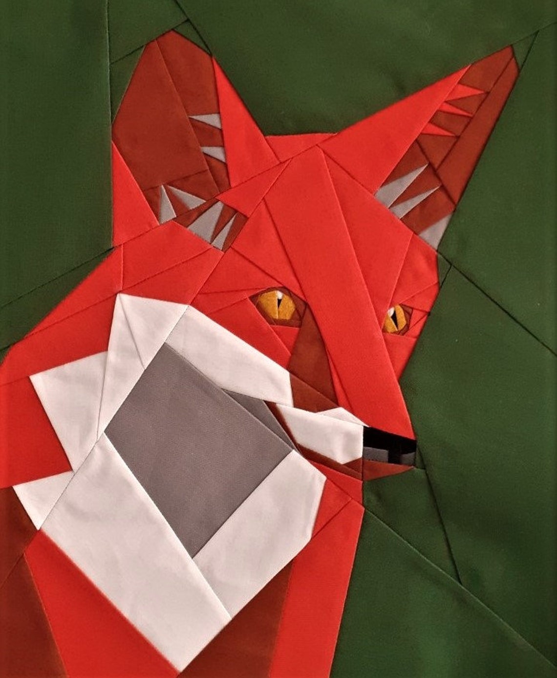 The Fox Foundation Paper Piecing Pattern, FPP Quilt Block. - Etsy