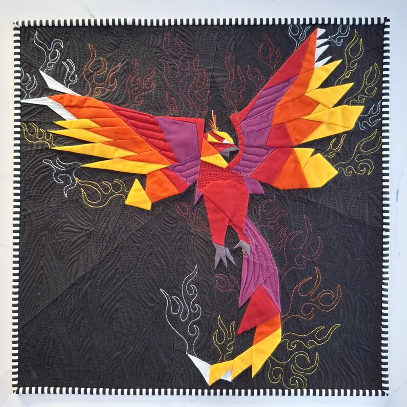 The Phoenix of Hope, Foundation Paper Piecing Quilt Block, FPP Sewing ...