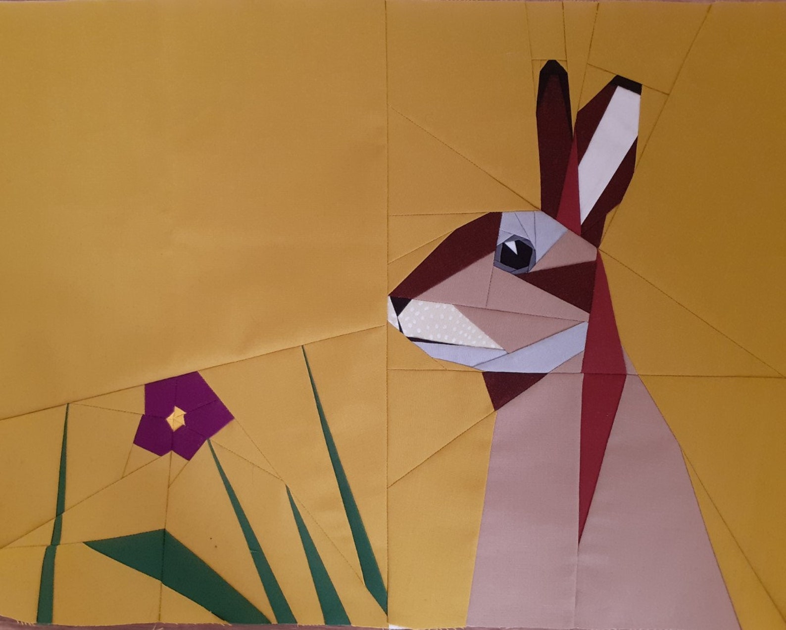 Rabbit Foundation Paper Piecing Block, FPP Quilting Sewing Pattern ...