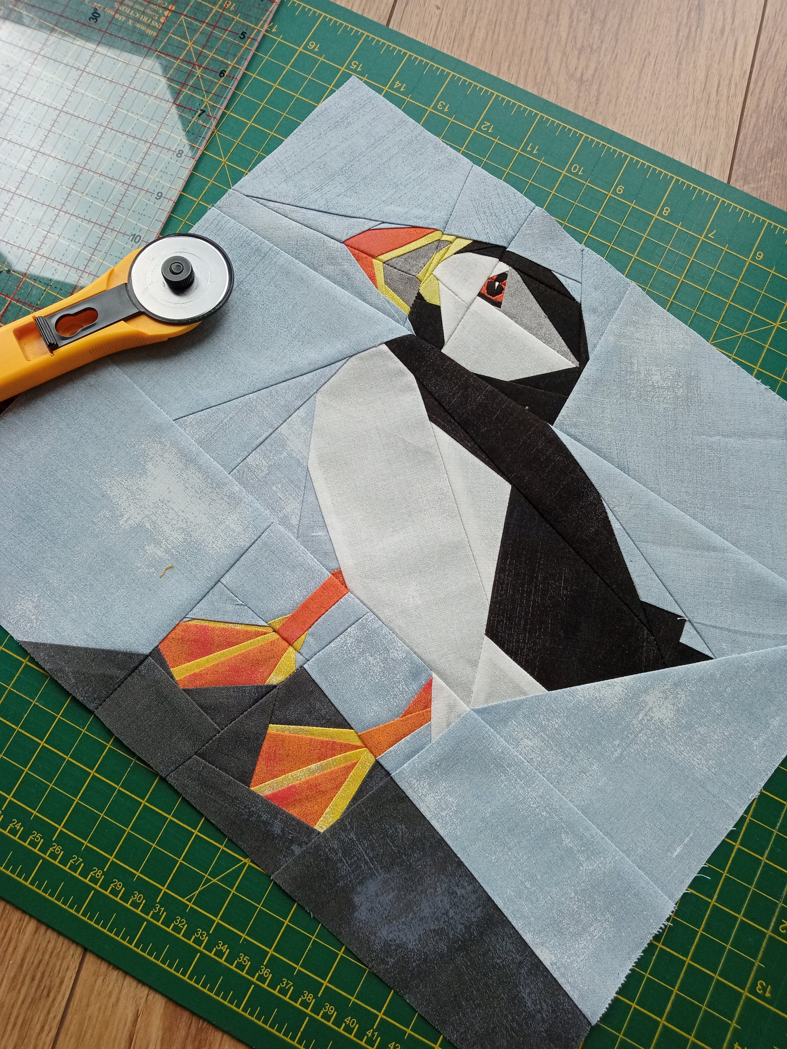 Puffin FPP Quilt Pattern, Foundation Paper Piecing Pattern, Sea Parrot ...