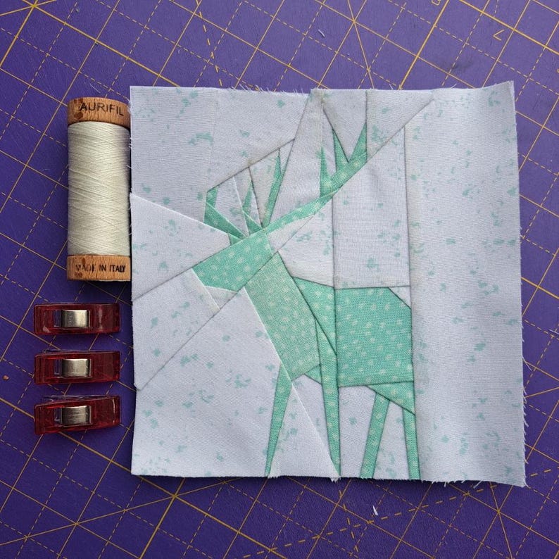Reindeer FPP Quilt Block Pattern: Animalia Collection (digital Download ...