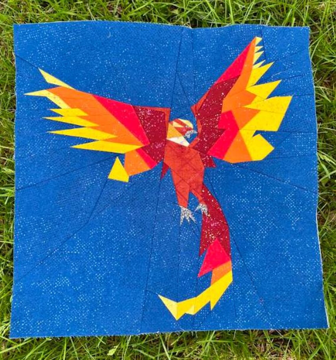 The Phoenix of Hope, Foundation Paper Piecing Quilt Block, FPP Sewing ...