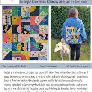 Doodads English Paper Piecing Pattern, EPP Quilt, Denim Jacket Panel - Etsy