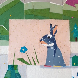 Rabbit Foundation Paper Piecing Block, FPP Quilting Sewing Pattern ...