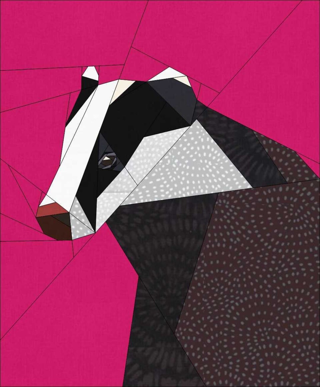 European Badger Foundation Paper Pieced Pattern, FPP, Quilt Block ...