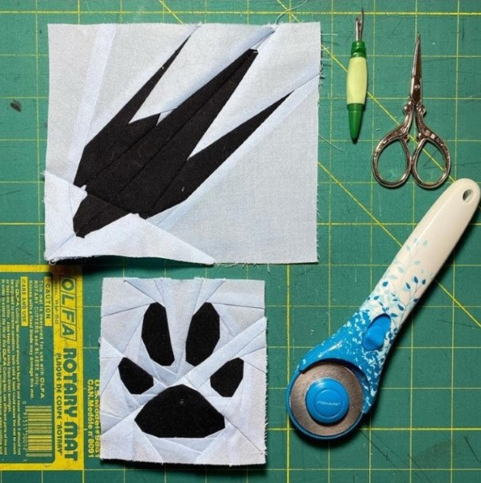 The Fox Paw Print Foundation Paper Piecing Pattern FPP Quilt | Etsy