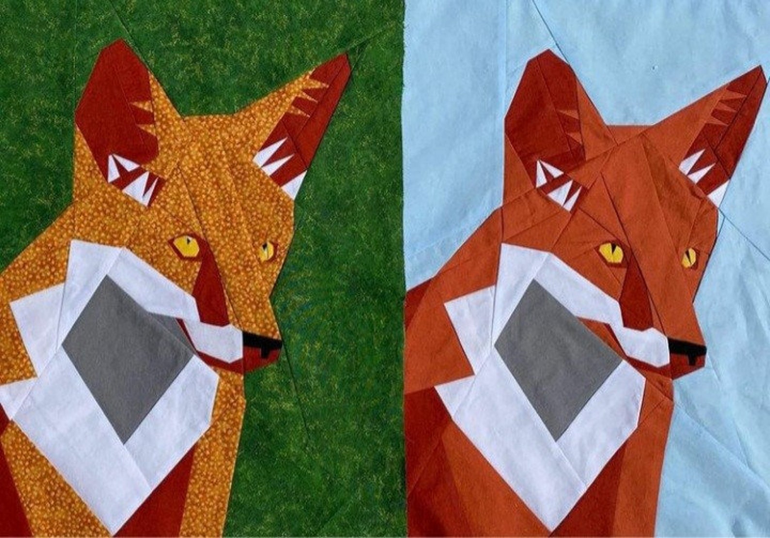 The Fox Foundation Paper Piecing Pattern, FPP Quilt Block. - Etsy