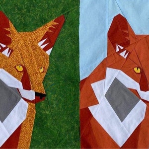 The Fox Foundation Paper Piecing Pattern, FPP Quilt Block. - Etsy