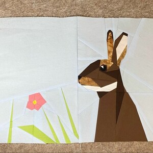 Rabbit Foundation Paper Piecing Block, FPP Quilting Sewing Pattern ...