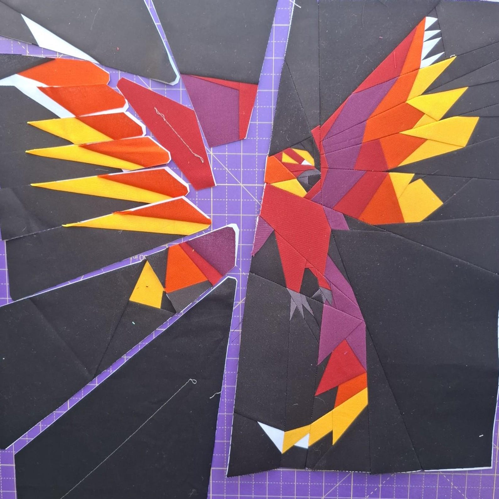 The Phoenix of Hope, Foundation Paper Piecing Quilt Block, FPP Sewing ...