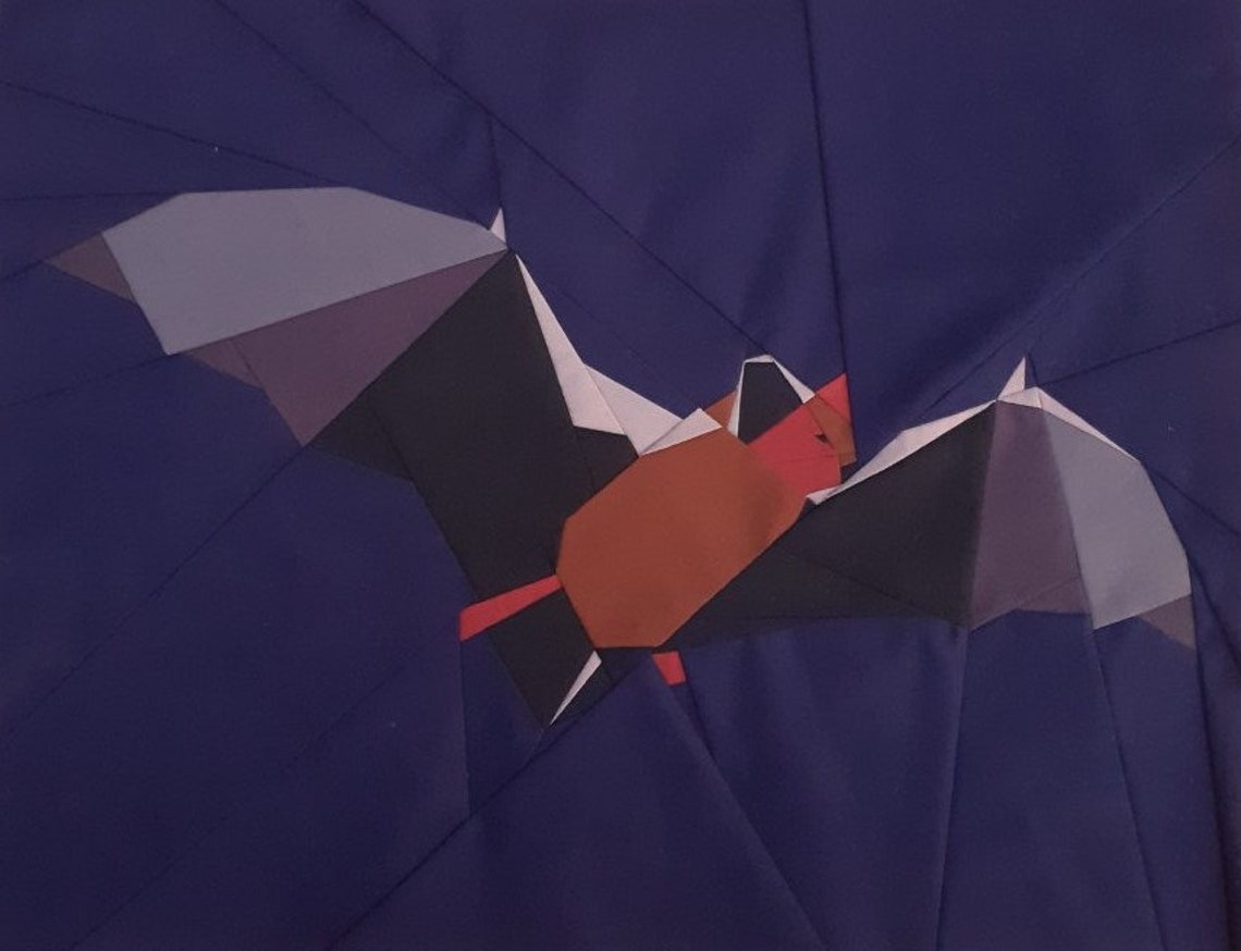 Pipistrelle Bat Foundation Paper Piecing Pattern, Quilting FPP Block ...