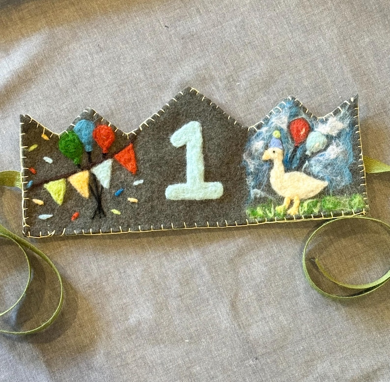 Needle Felted Birthday Crown - Silly Goose - Etsy