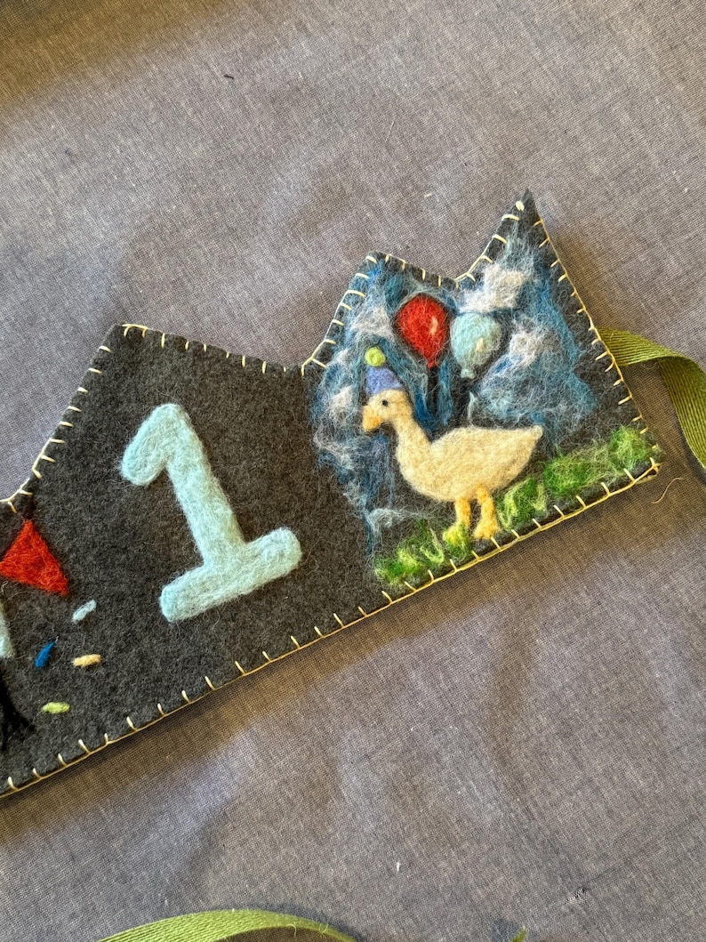 Needle Felted Birthday Crown - Silly Goose - Etsy