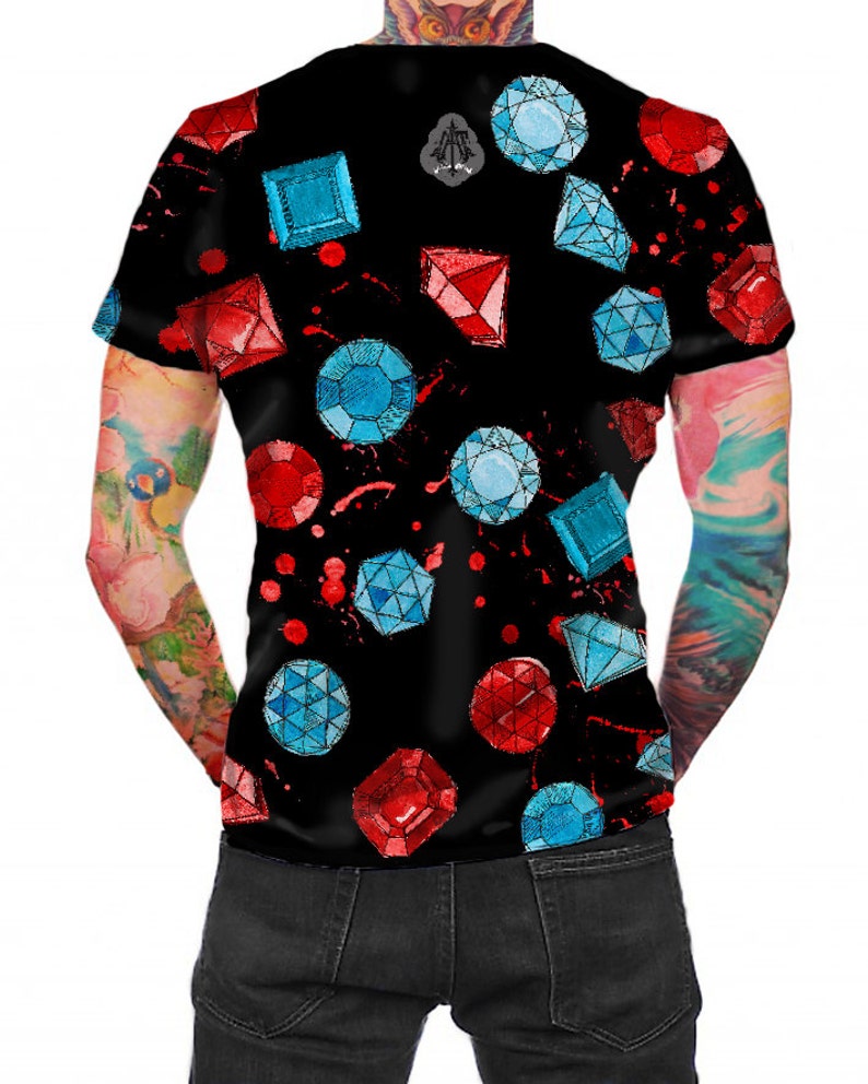 Gemstones Black - T-shirt - Full Print Shirt - Etsy