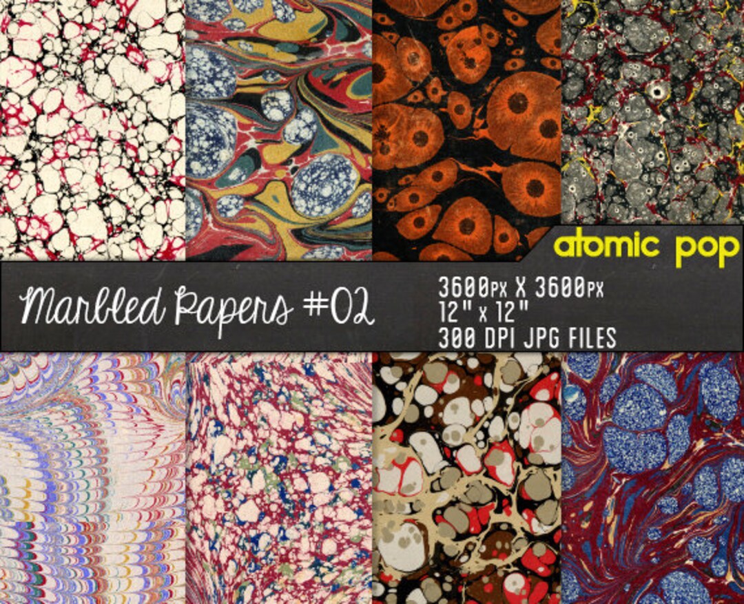 Instant Download // Antique Marble Book Cover Mulberry Paper Digital ...