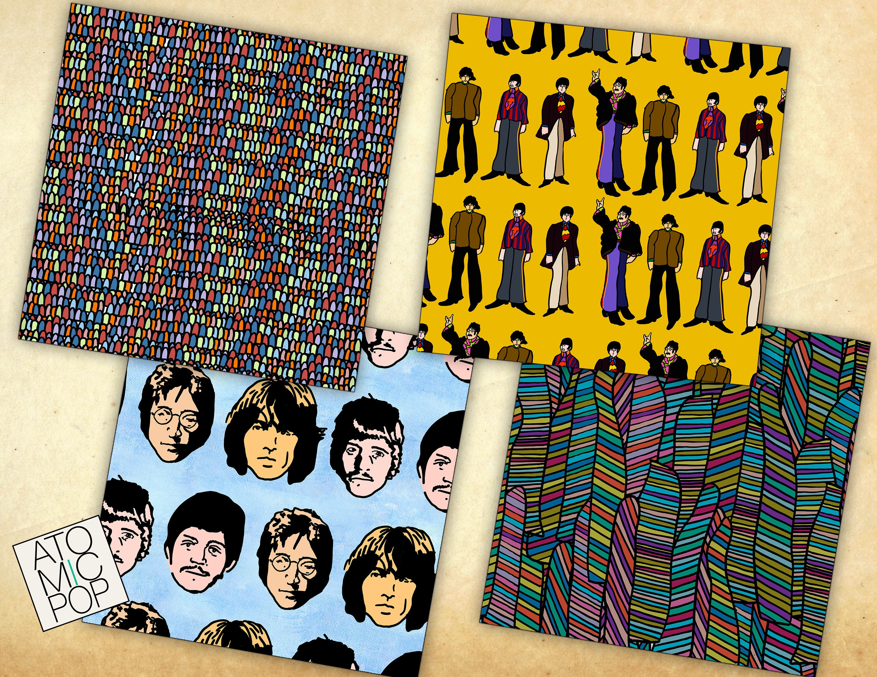 Instant Download // Beatles Inspired Psychedelic Yellow Submarine ...