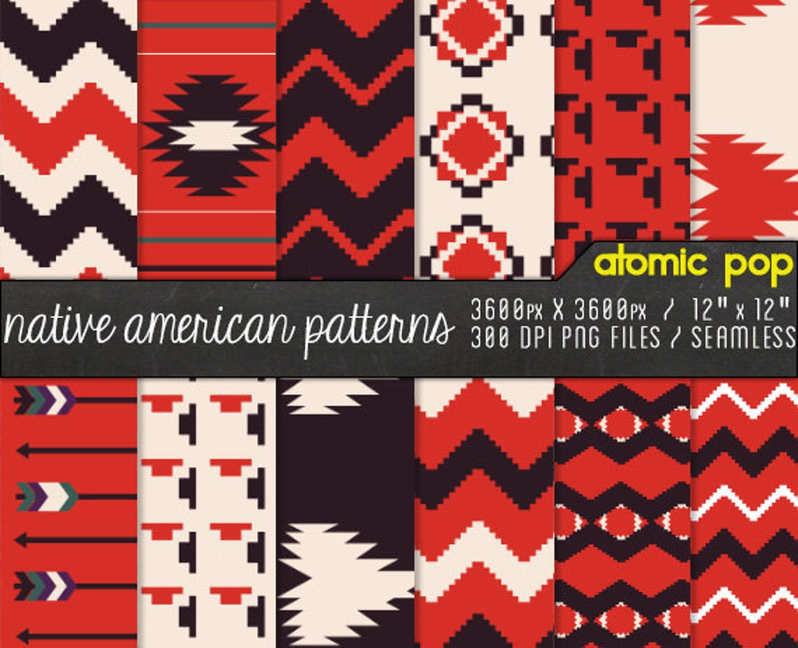 Instant Download // Native American Geometric Patterns Digital Paper ...