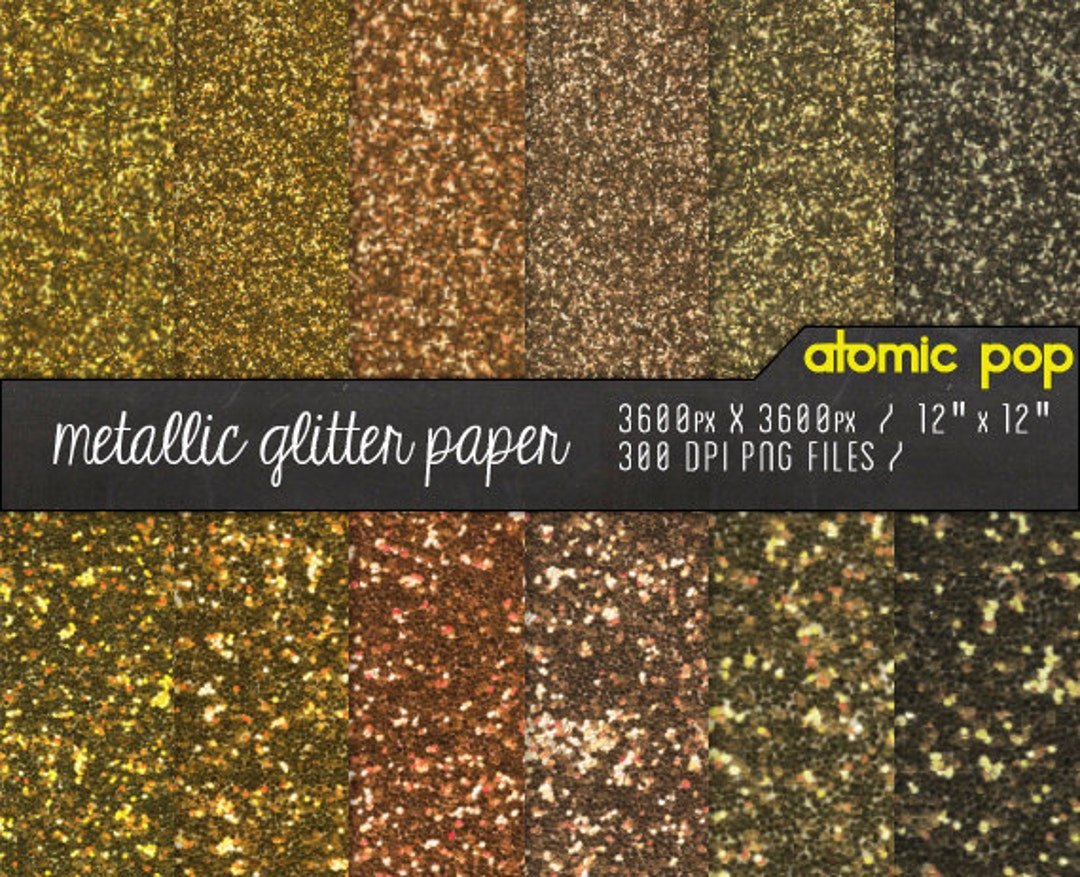 Metallic Glitter Digital Paper Pack// Instant Download for Decoupage ...