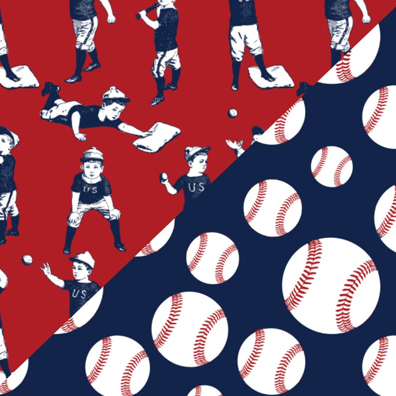 Baseball Red & Blue Patterns// Instant Download Paper // | Etsy