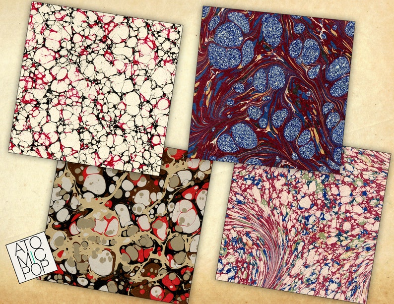 Instant Download // Antique Marble Book Cover Mulberry Paper Digital ...