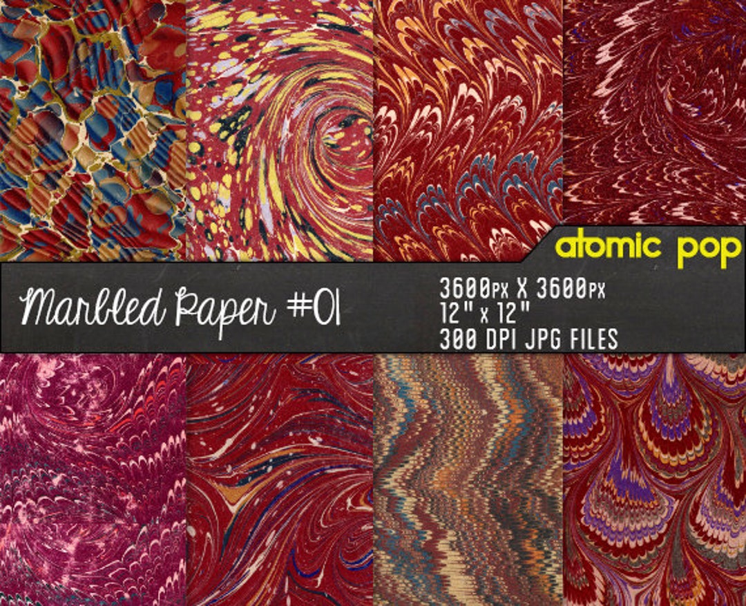 Instant Download // Antique Marble Book Cover Mulberry Paper Digital ...