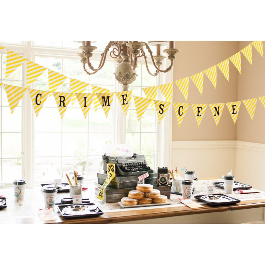 Detective Party Printable Crime Scene Banner - Printable DIY Collection ...