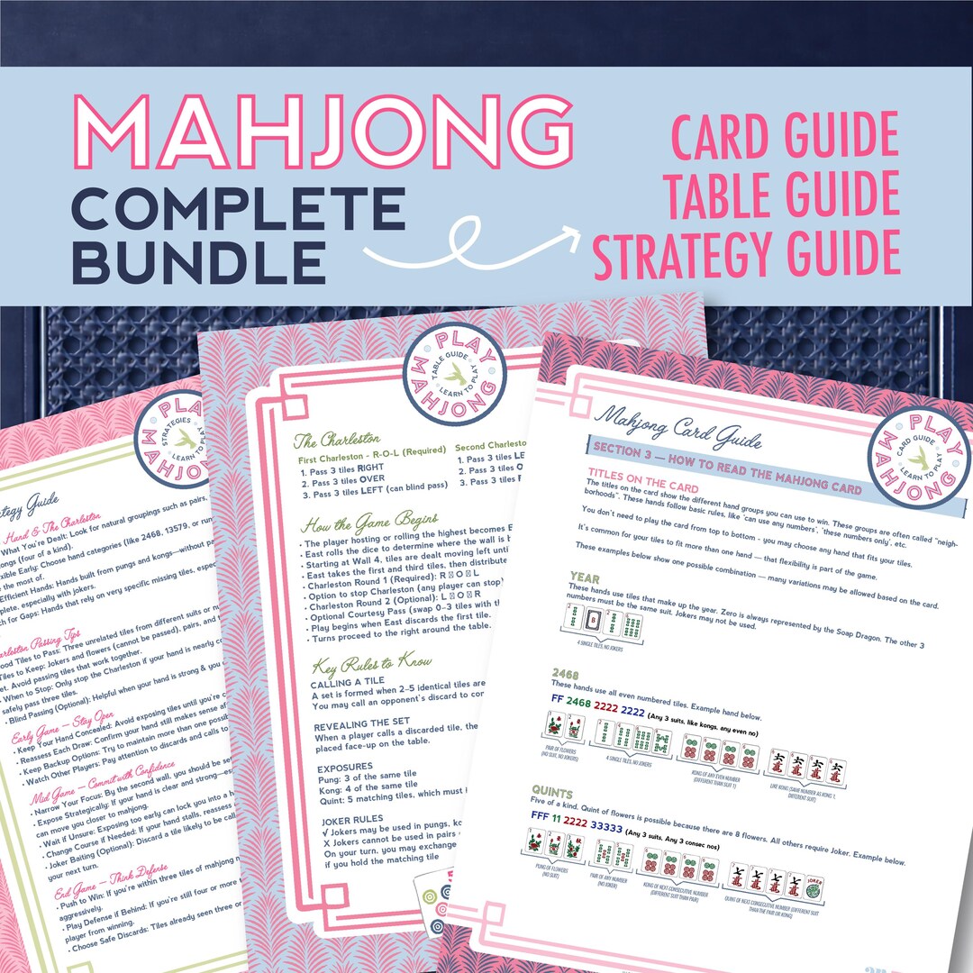 Mahjong Teaching Bundle Printable | American Mahjong Instructor Toolkit ...