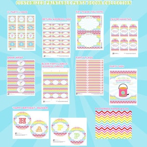 Chevron Rainbow Arts & Crafts Birthday - Printable Customized Package ...