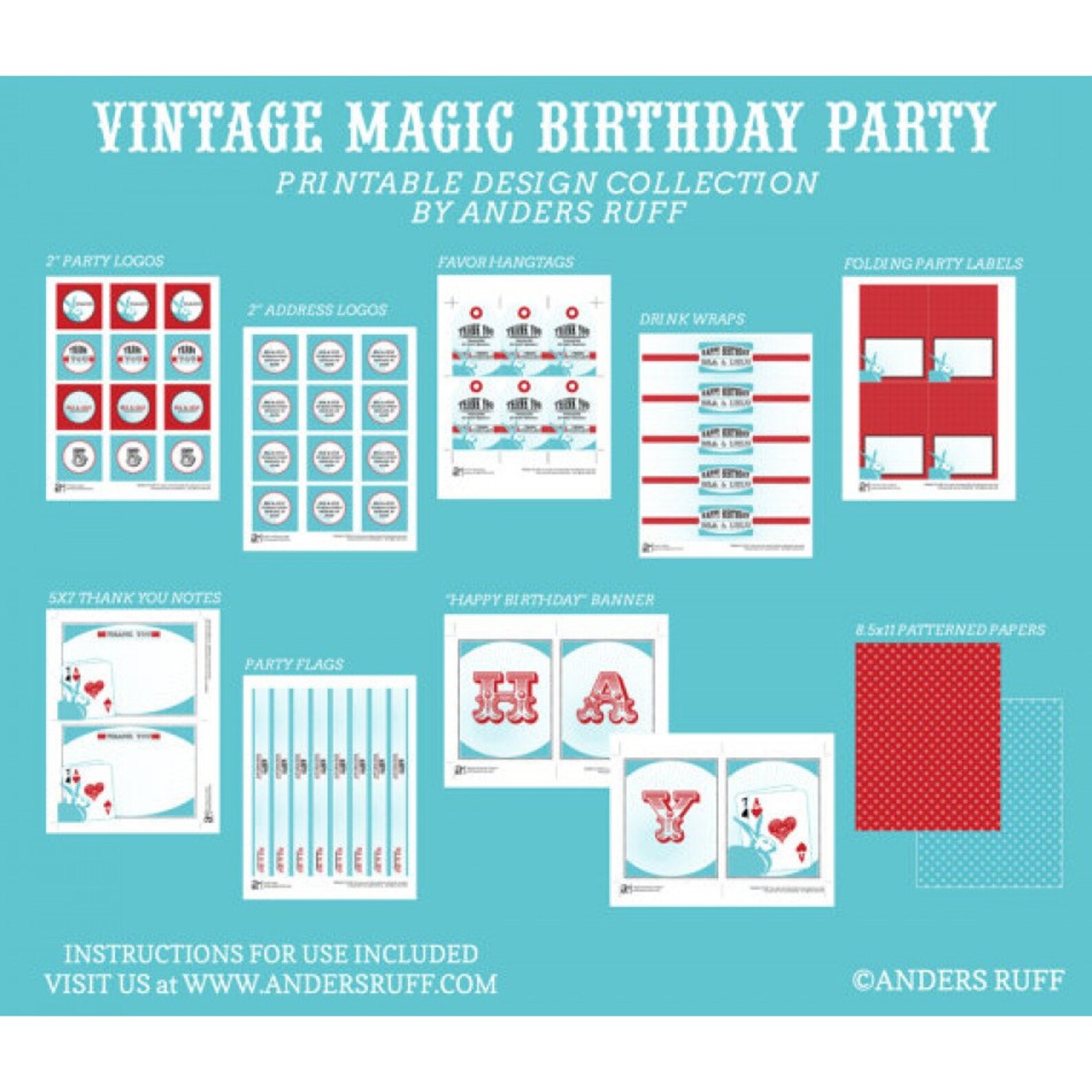 Vintage Magic Show Printables Magician Birthday Party - Etsy