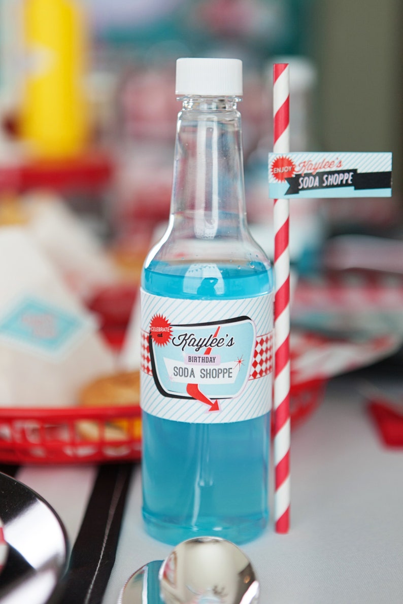Retro Soda Shoppe 50s Diner Birthday Party - Printable Customized ...