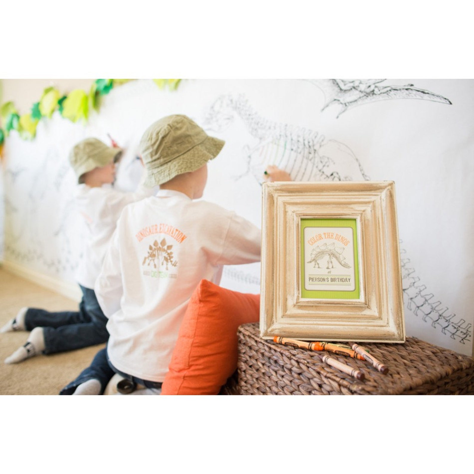 Dinosaur Excavation Dig Coloring Wall Poster - Printable Customized ...