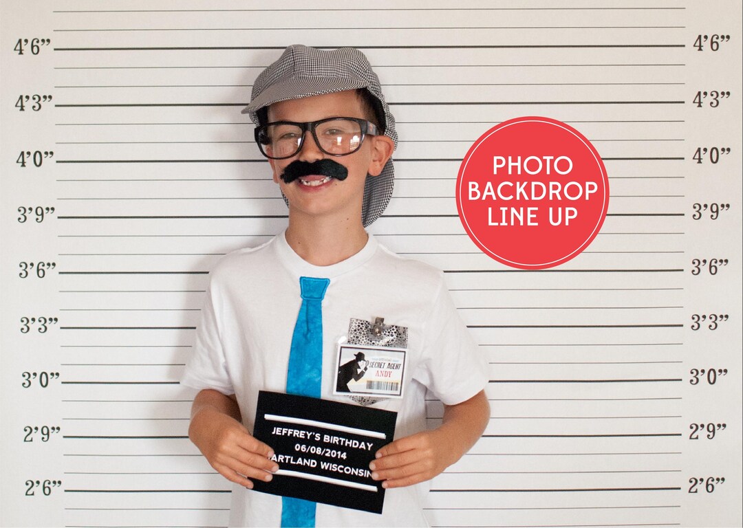 Detective Mugshot Backdrop – Printable Line-up Photo Booth Poster - Etsy