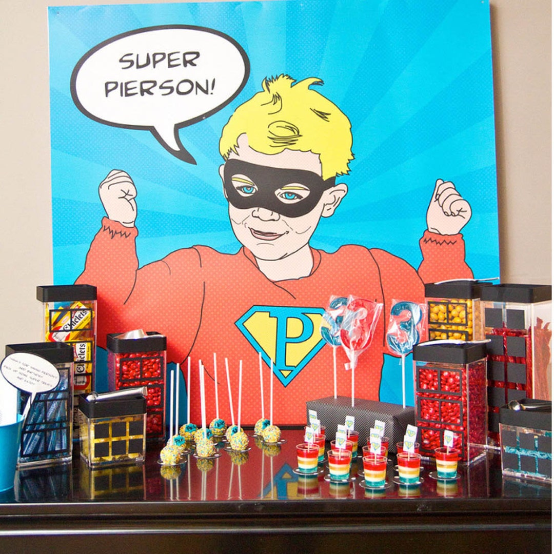 Vintage Super Hero Pop Art Poster Printable Customized Sign - Etsy