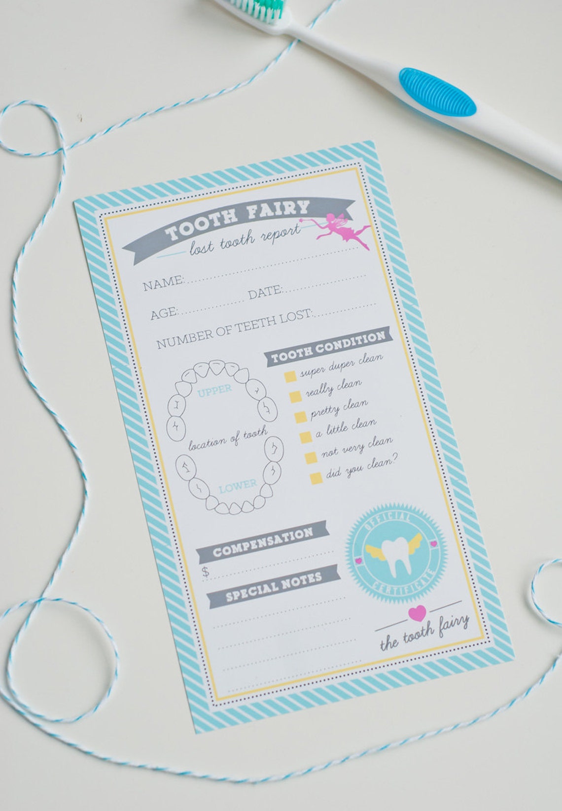 Tooth Fairy Report Certificate and Envelope Printables - Lost Tooth ...
