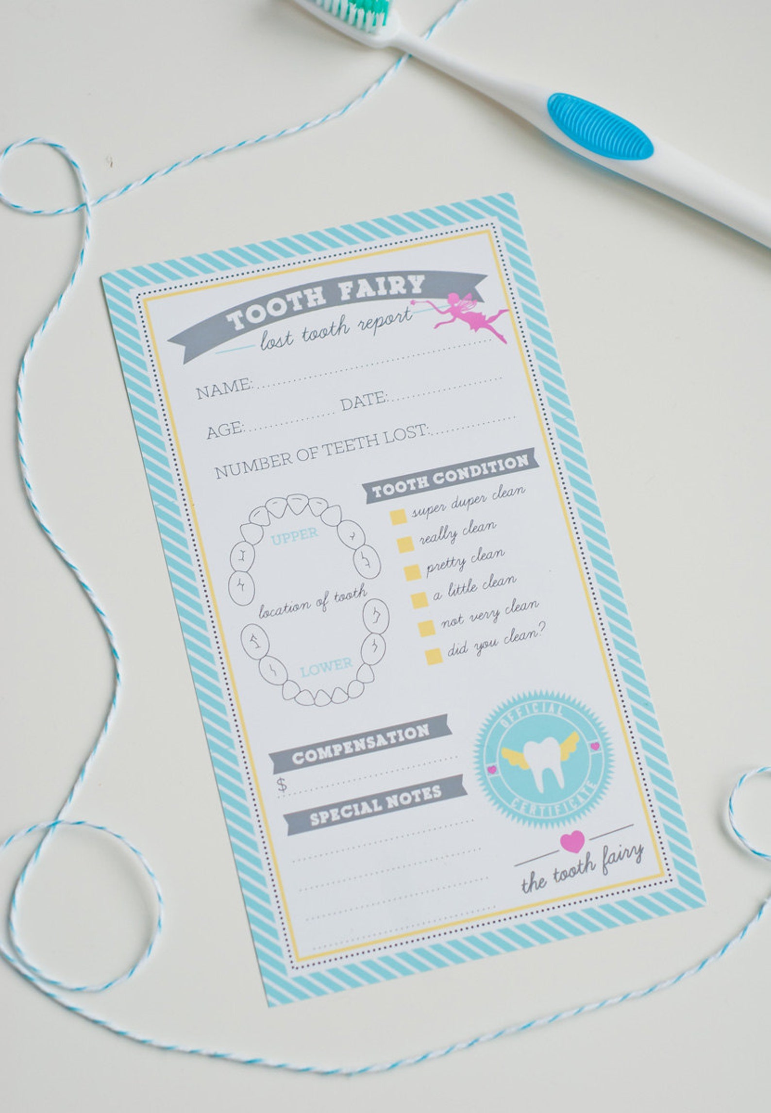 Tooth Fairy Report Certificate and Envelope Printables - Lost Tooth ...