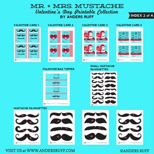 Mr and Miss Mustache Valentines Day Printables for Boys and Girls ...